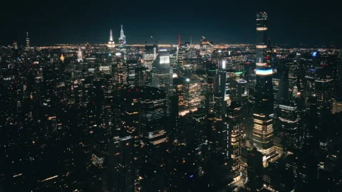 Tremendous night city lights scenery top... | Stock Video | Pond5