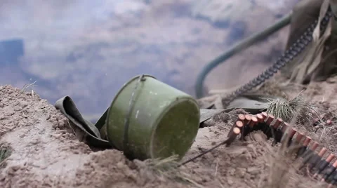 trench after explosion. WW2 reconstructi... | Stock Video | Pond5