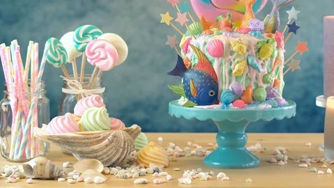 On trend mermaid ocean theme candy land ... | Stock Video | Pond5