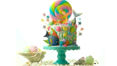 On trend mermaid ocean theme candy land ... | Stock Video | Pond5