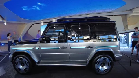 Trendy electric vehicle, IAA MOBILITY 20... | Stock Video | Pond5