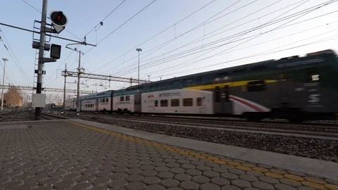 Trenord TSR electric train arriving at S... | Stock Video | Pond5