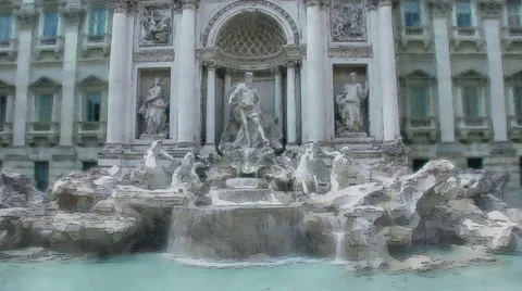 Trevi Fountain Cartoon Animation - 29,97... | Stock Video | Pond5