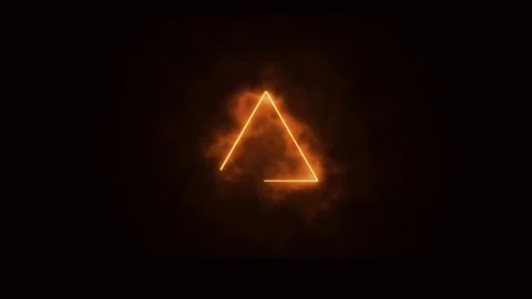 triangle burning fire effect green scree... | Stock Video | Pond5