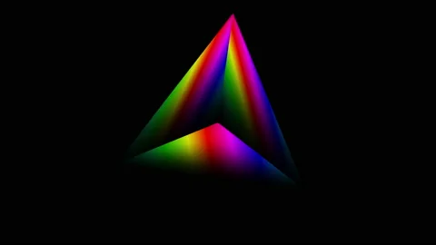 Triangle prism with light refracted rota... | Stock Video | Pond5