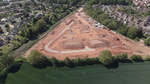 Triangle Shape Land Development Suburban... | Stock Video | Pond5