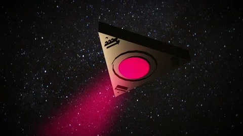 triangle space ship with beam | Stock Video | Pond5