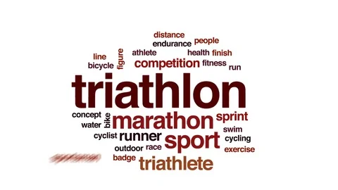 Triathlon animated word cloud, text desi... | Stock Video | Pond5