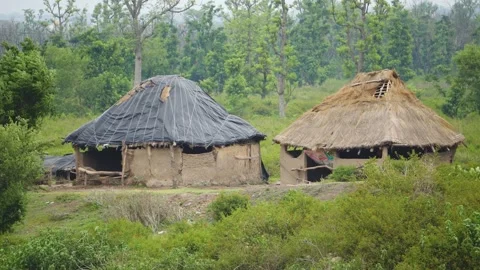 Tribal huts in rural Rishikesh of Uttrak... | Stock Video | Pond5