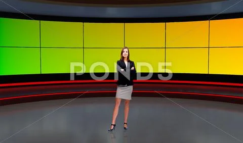 Tricaster Psd TV Studio Set for Talkshow ~ PSD Template #55502444