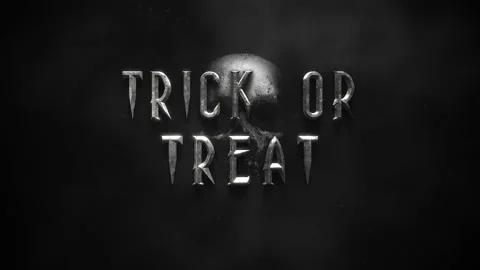 Trick or Treat with dark black skull on ... | Stock Video | Pond5
