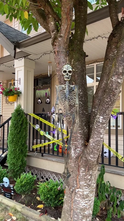 Trick or Treat Halloween decorations at ... | Stock Video | Pond5