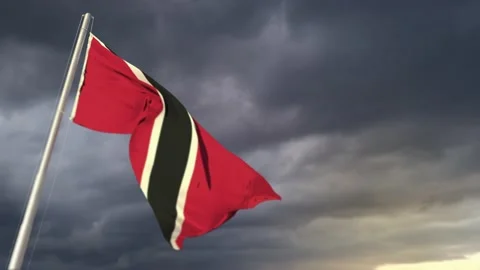 Trinidad and Tobago flag waving on massi... | Stock Video | Pond5