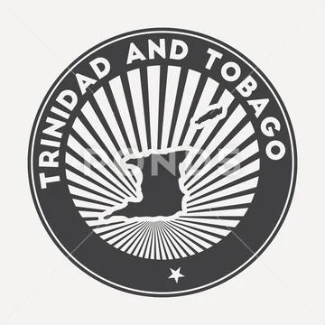 Trinidad and Tobago round logo. Vintage travel badge with the circular ...