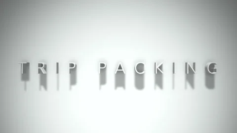 trip packing 3D title animation white te... | Stock Video | Pond5