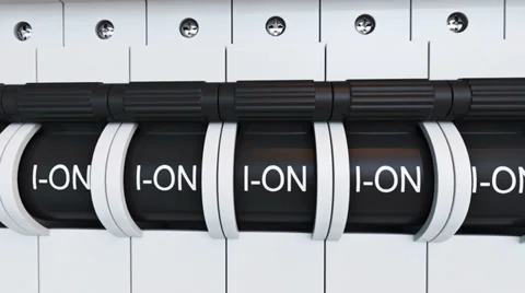 Trip Switch Fuse box. Switches "ON" posi... | Stock Video | Pond5