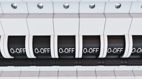 Trip Switch Fuse box. Switches "OFF" pos... | Stock Video | Pond5
