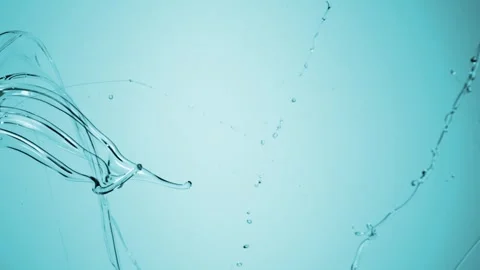 Triple blue spiral splash | Stock Video | Pond5