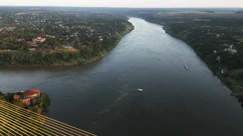 Triple Frontier Border of Argentina Para... | Stock Video | Pond5