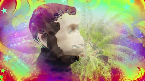 trippy ape animation looping | Stock Video | Pond5