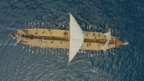 Trireme Ancient Greek Oar Sail Warship 4... | Stock Video | Pond5
