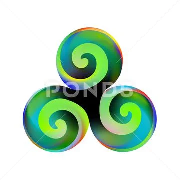 Triskele Green icon. Triskelion symbol isolated on white background ...