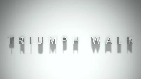 triumph walk 3D title animation white te... | Stock Video | Pond5