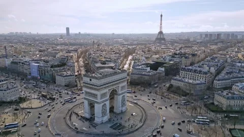 Arch De Triomphe Roundabout Stock Video Footage | Royalty Free Arch De ...