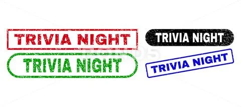 TRIVIA NIGHT Rectangle Stamp Seals Using Distress Texture ~ Clip Art ...