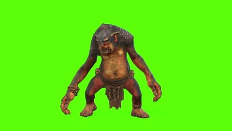 Troll Angry Green Screen Animation 3D Re... | Stock Video | Pond5