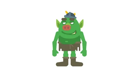 Troll character waving hand and smiling.... | Stock Video | Pond5