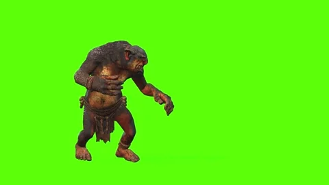 Troll Getting hit Green Screen Animation... | Stock Video | Pond5