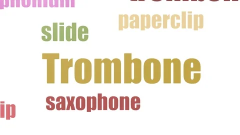 Trombone Tag Cloud Animated On White Bac... | Stock Video | Pond5
