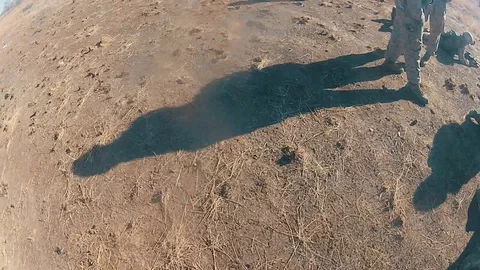 Troops in desert combat battle in middle... | Stock Video | Pond5