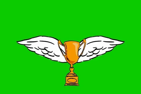 Trophy - animation - wings - green scree... | Stock Video | Pond5