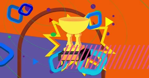 Trophy Cup geometric background animatio... | Stock Video | Pond5