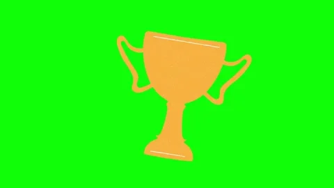 Trophy hand drawn green screen. floating... | Stock Video | Pond5