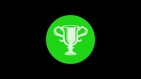 Trophy icon green color simple shape cir... | Stock Video | Pond5