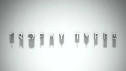trophy types 3D title animation white te... | Stock Video | Pond5