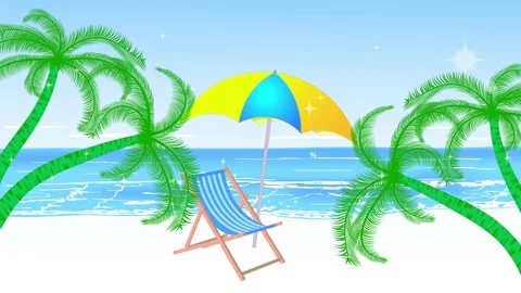 Tropical animated background. Sea beach,... | Stock Video | Pond5
