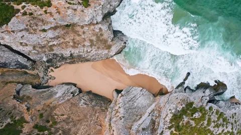 Tropical beach aerial view, Top view of ... | Stock Video | Pond5