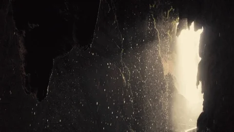 Cave Water It Falling Stock Footage ~ Royalty Free Stock Videos | Pond5