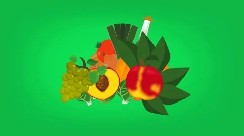 Tropical Food - Vector Graphics - Food ... | Stock Video | Pond5