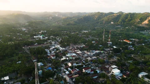 Tropical Kuta town from bird's eye view ... | Stock Video | Pond5