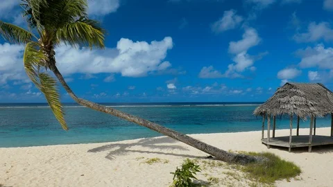 Tropical vibrant natural beach on Samoa ... | Stock Video | Pond5