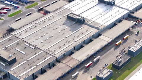Truck factory overview from above shows ... | Stock Video | Pond5