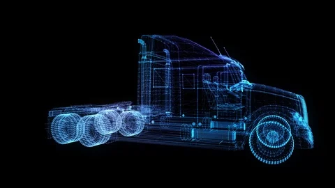 Truck. Glow points and line formation of... | Stock Video | Pond5