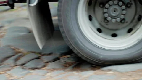 Truck passing along the oldest Roman roa... | Stock Video | Pond5