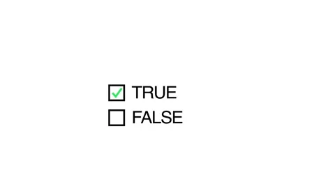 True or false option with check mark and... | Stock Video | Pond5