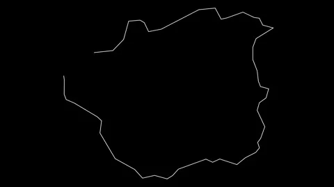 Trujillo state map of Venezuela outline ... | Stock Video | Pond5